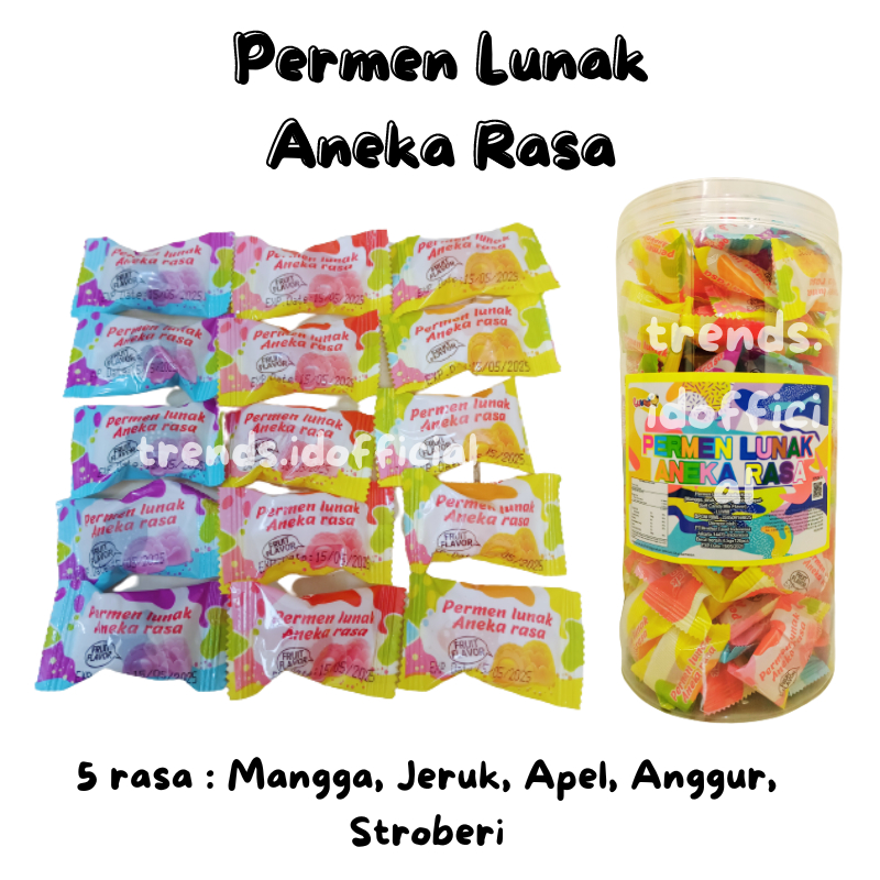 Jual LUVMI PERMEN LUNAK ANEKA RASA/SOFT CANDY MIX FLAVOR TOPLES ...