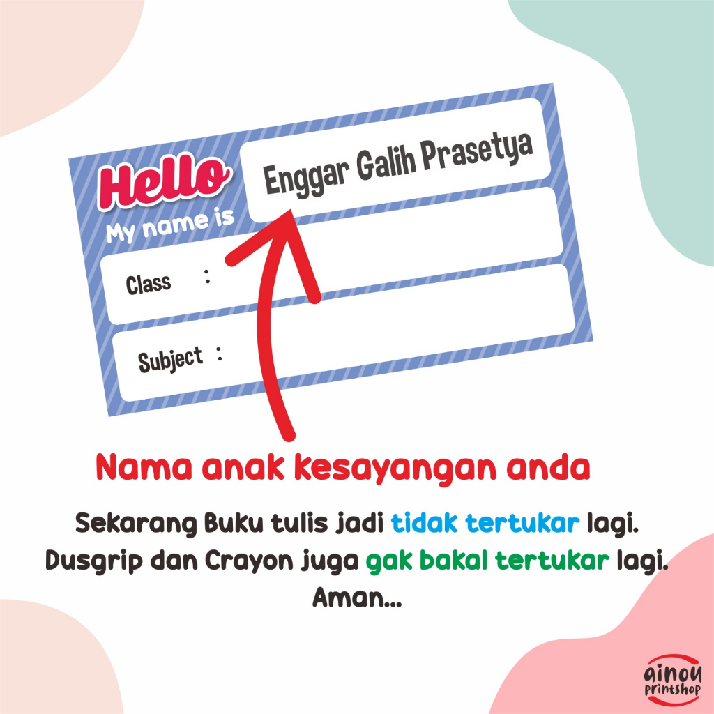 Jual 44 Pcs Sticker Label Buku Pelajaran Sekolah Buku Tulis Sticker ...