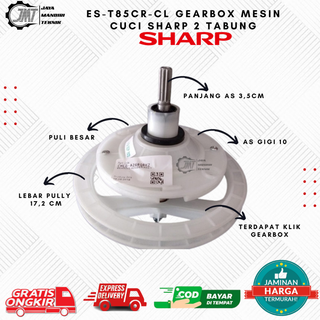 Jual ES-T85CR GEARBOX SHARP 2 TABUNG - GEAR BOX MESIN CUCI SHARP ES ...