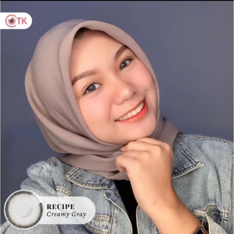Jual Softlens Recipe by CTK CREAMY GREY MINUS | Shopee Indonesia