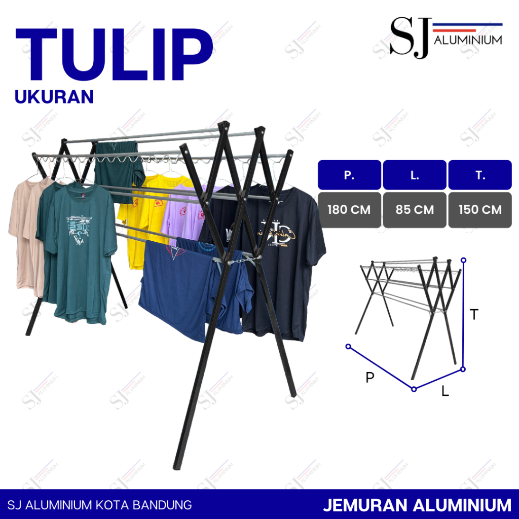 Jual TULIP - Jemuran Aluminium Jumbo 180 CM / Jemuran Pakaian / Jemuran ...
