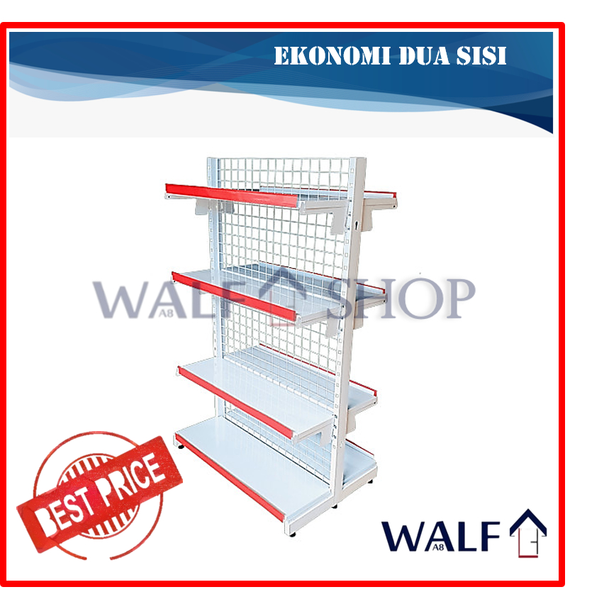 Jual rak minimarket double dua sisi rak gondola | ekonomi | Shopee ...