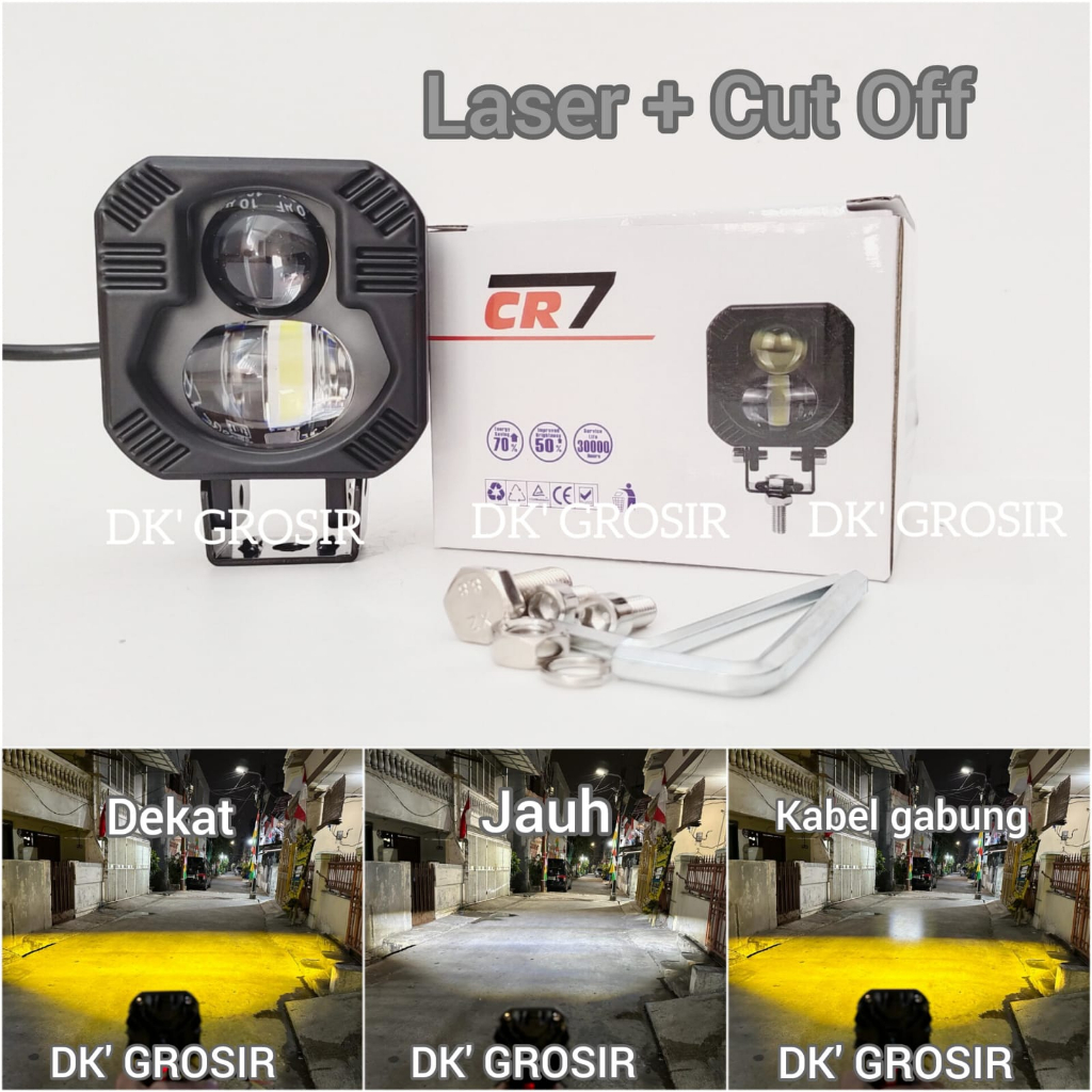 Jual Laser 2 Mata Cut Off- Lampu Tembak LED cut off jauh dekat kuning ...