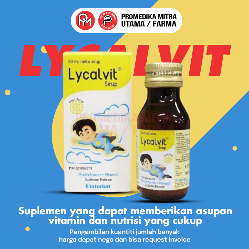 Jual Lycalvit Syrup 60 ml Rasa Jeruk / Botol / Multivitamin Untuk ...