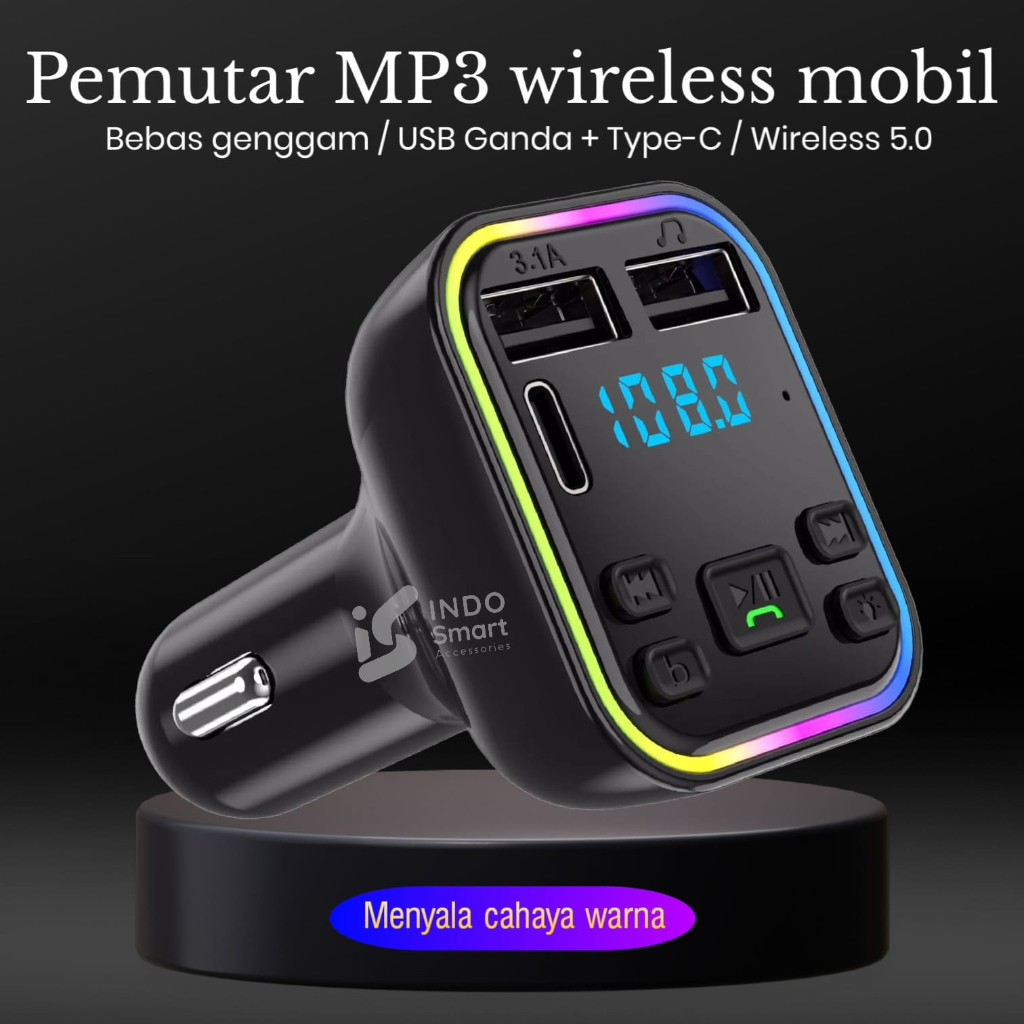 Jual Bluetooth Mobil / FM Transmitter / Car Charger Modulator 2 USB ...