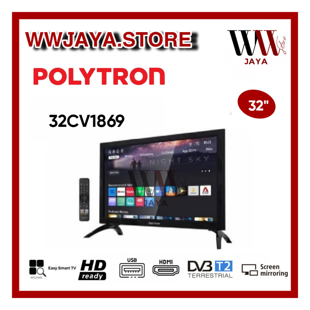 Jual TV LED Digital Polytron 32CV1869 LED Polytron 32 Inch Smart TV ...