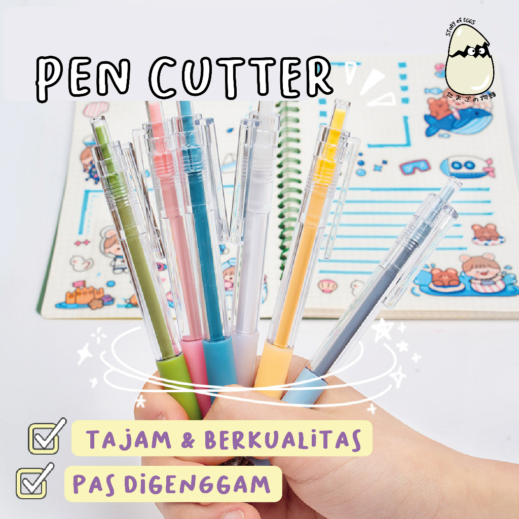 Jual Pen Cutter l Pisau Ukir Cutter Aesthetic Pastel Cutter Pen Sharp ...
