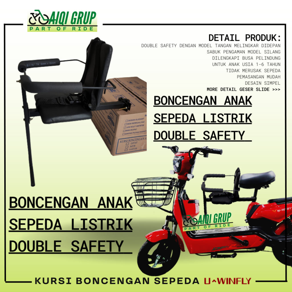 Jual boncengan sepeda listrik boncengan anak sepeda listrik/kursi anak ...