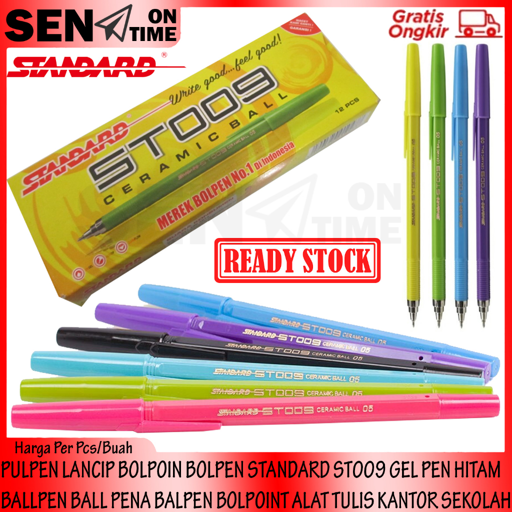 Jual PULPEN STANDARD ST009 PEN HITAM CERAMIC BALL GROSIR PER PCS BALPEN ...