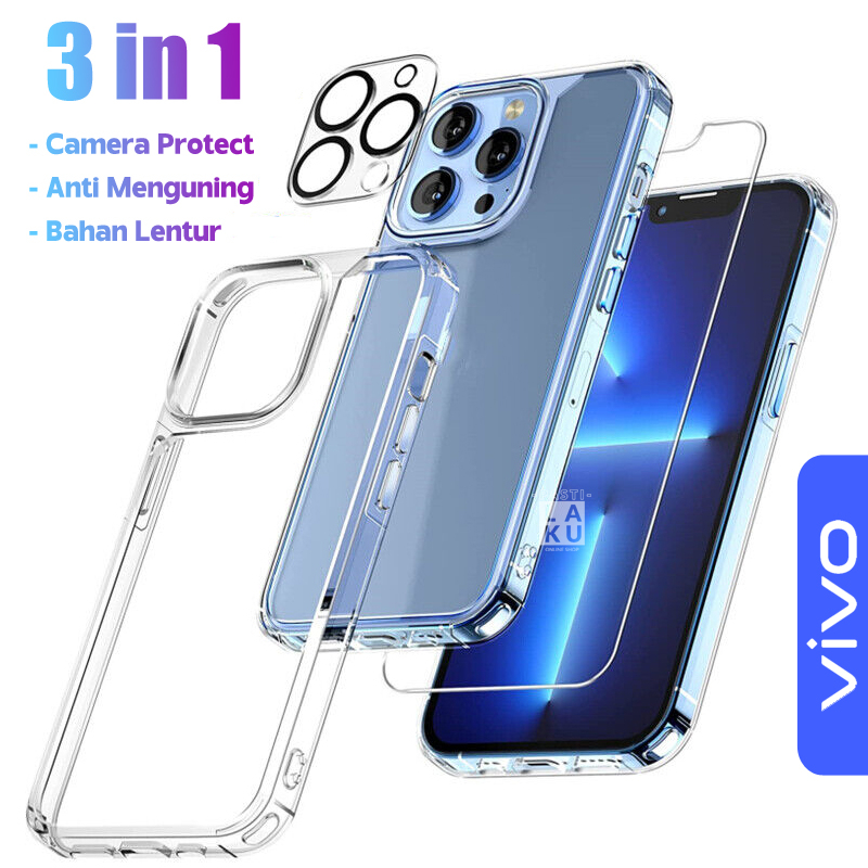 Jual Softcase Bening / Clear Case For VIVO Y22 Y91/Y95/Y93 Y91C Y12/Y17/Y15 Y75 5G V23 5G V20 ...