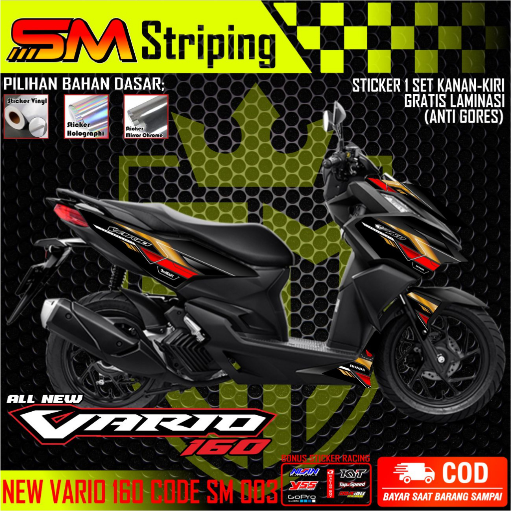 Jual Sticker Variasi Vario 160 - Striping Stiker HONDA NEW VARIO 160 ...