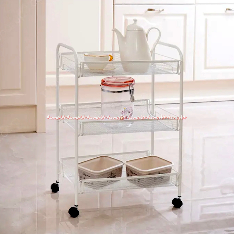 Jual Stora 4tier Storage Trolly Rack Troli 3 Tingkat Model Jala Dengan ...