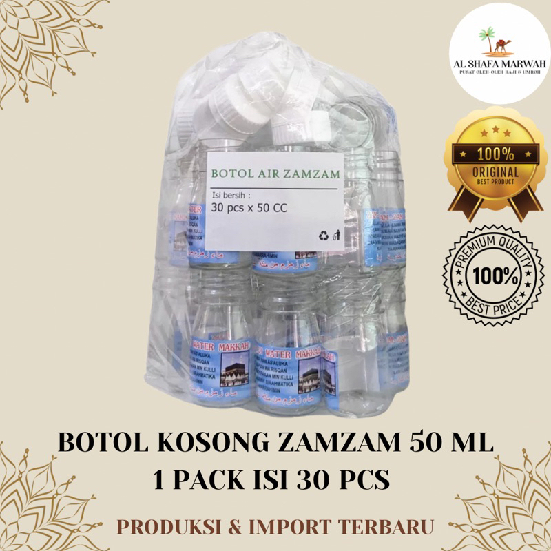 Jual Botol Kosong 50Ml 30Pcs | Botol Kosong Mini | Botol Zamzam 50Ml ...