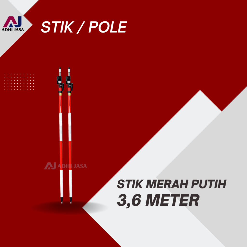 Jual Stik Pole 3,6 Meter Jalon 3,6 Meter Merah Putih MP | Shopee Indonesia
