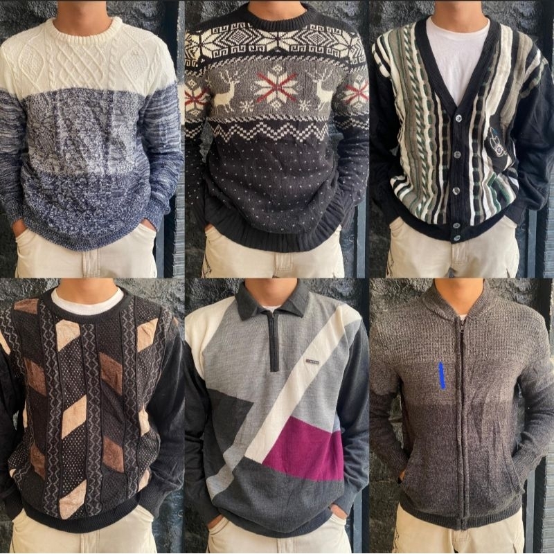 Jual SWEATER RAJUT KNITWEAR VINTAGE/CARDIGAN/TURTLENECK/JAKET PRIA ...