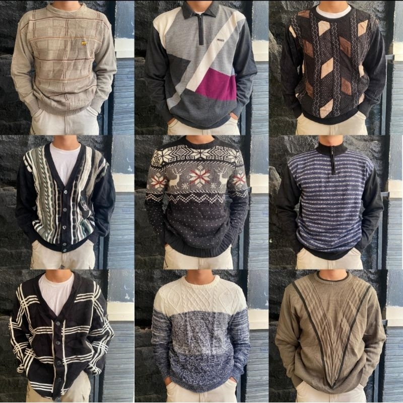 Jual SWEATER RAJUT KNITWEAR VINTAGE/CARDIGAN/TURTLENECK/JAKET PRIA ...