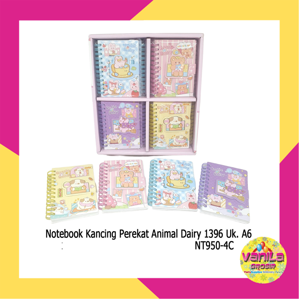 Jual Notebook Kancing Perekat Motif, Notes Mini, notebook spiral, notes ...