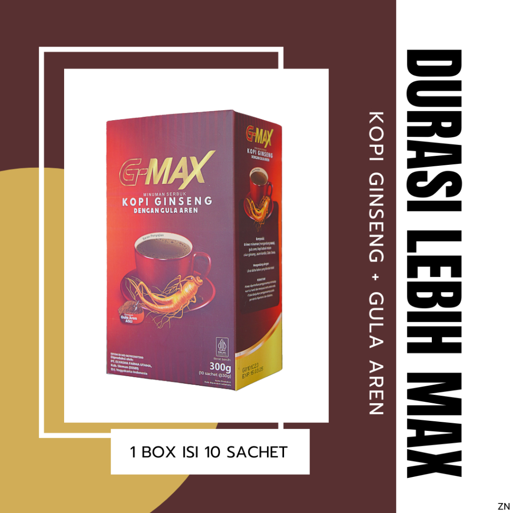 Jual G-Max Coffee Ginseng - Kopi Stamina Vitalitas Pria Dewasa Wanita ...