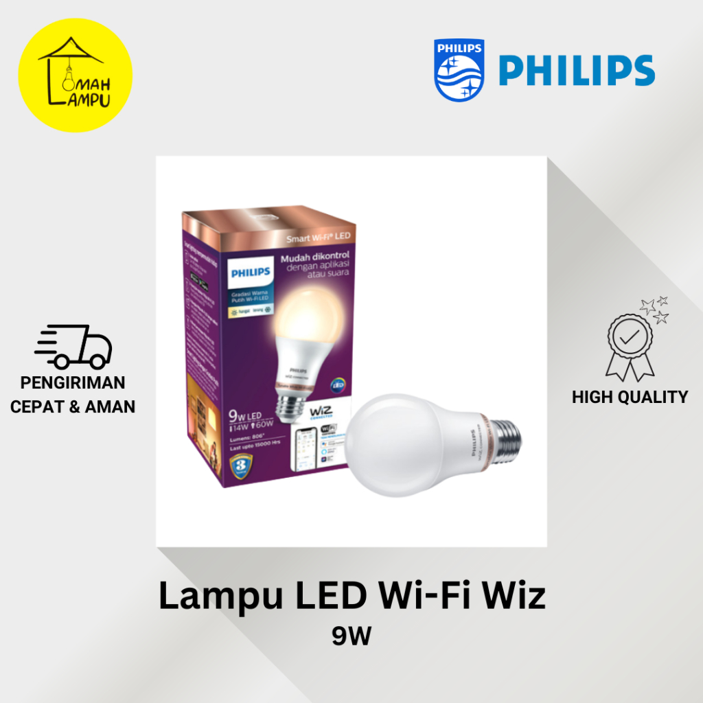 Jual Philips Lampu Smart Wi-Fi Wiz LED 9W | Shopee Indonesia