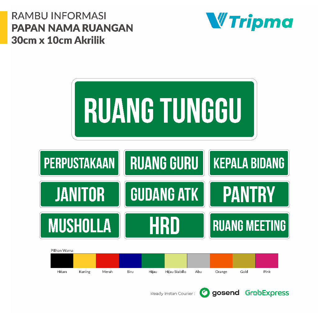 Jual Rambu / Sign Nama Ruangan - Nama Area Kerja - 30cm x 10cm Acrylic ...