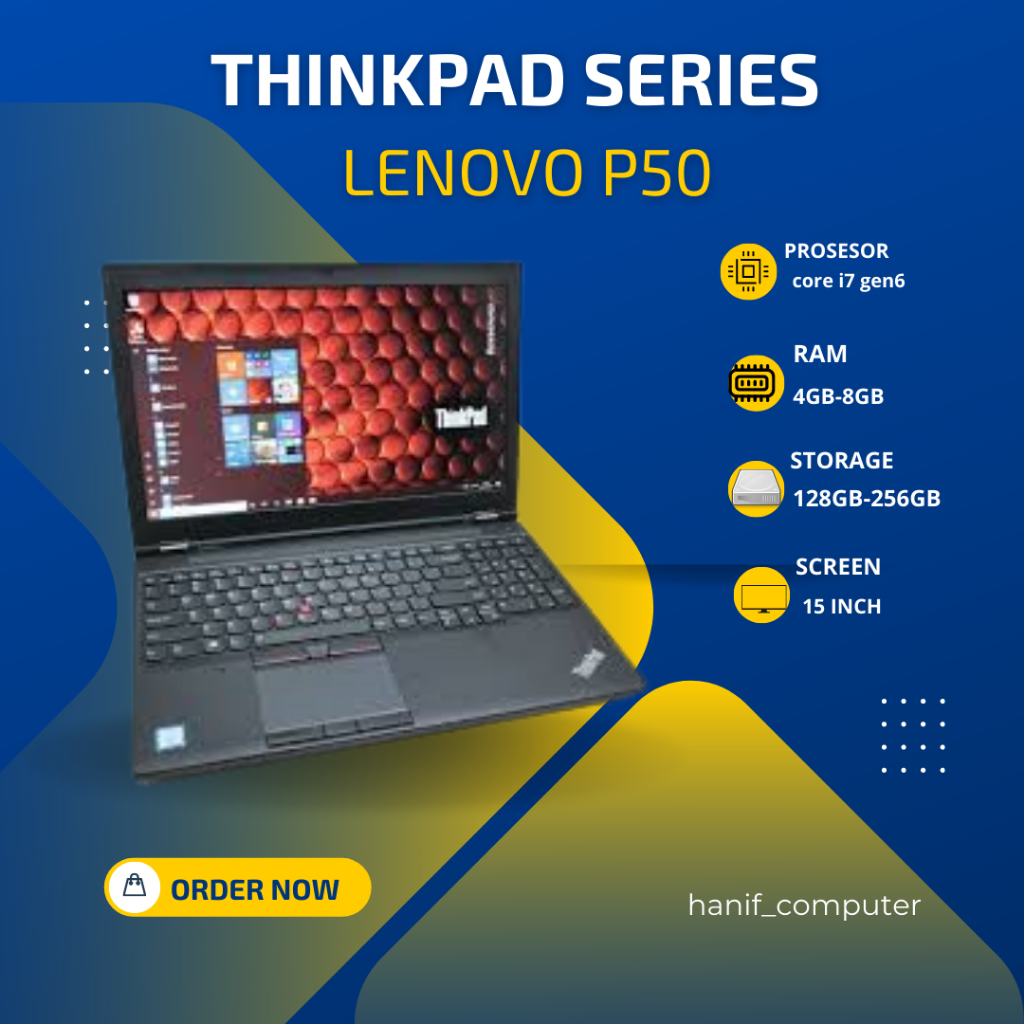 Jual Laptop Gaming Lenovo Thinkpad P50 Intel Core i7-6820HQ Ram32gb Ssd ...