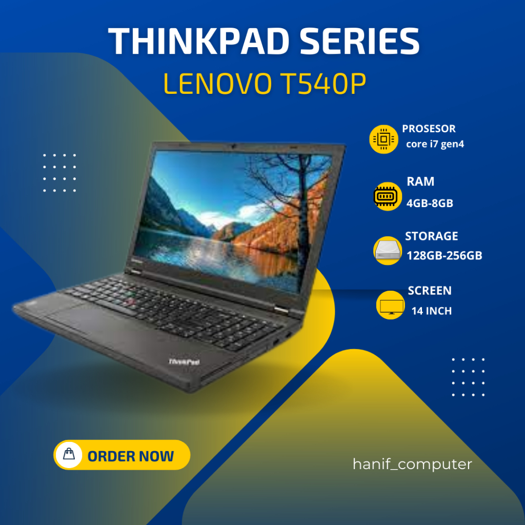 Jual Laptop Lenovo Thinkpad T540P Core i7 - 4710MQ Ram 8GB Ssd 256GB ...