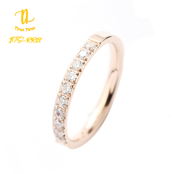 Jual TINO TINO - Cincin Wanita Titanium Steel Diamond BTS-RR02 | Shopee ...