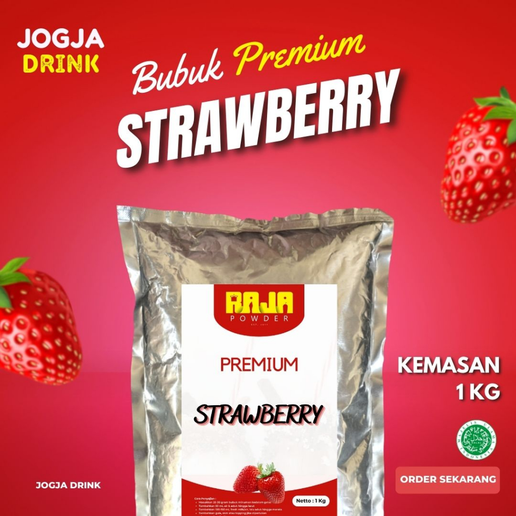 Jual Bubuk Minuman Rasa Buah Strawberry Powder Strawberry Kemasan 1 Kg ...