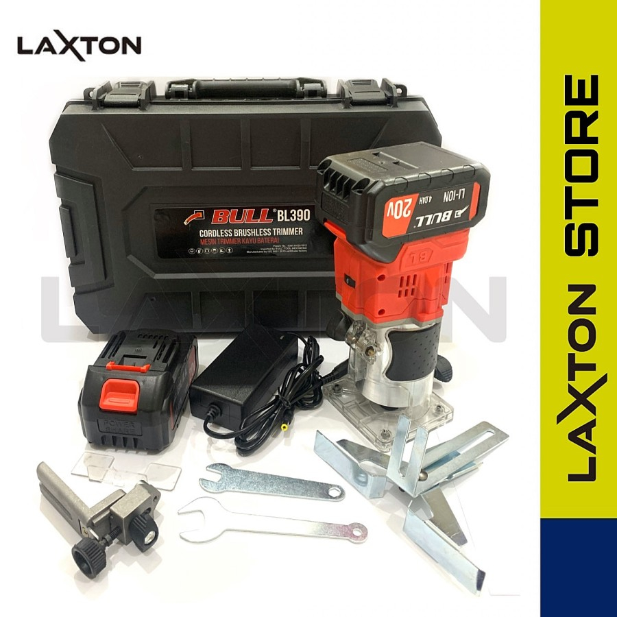Jual Bull Mesin Router Trimmer Profil Kayu Wood Cordless Baterai BL390 ...