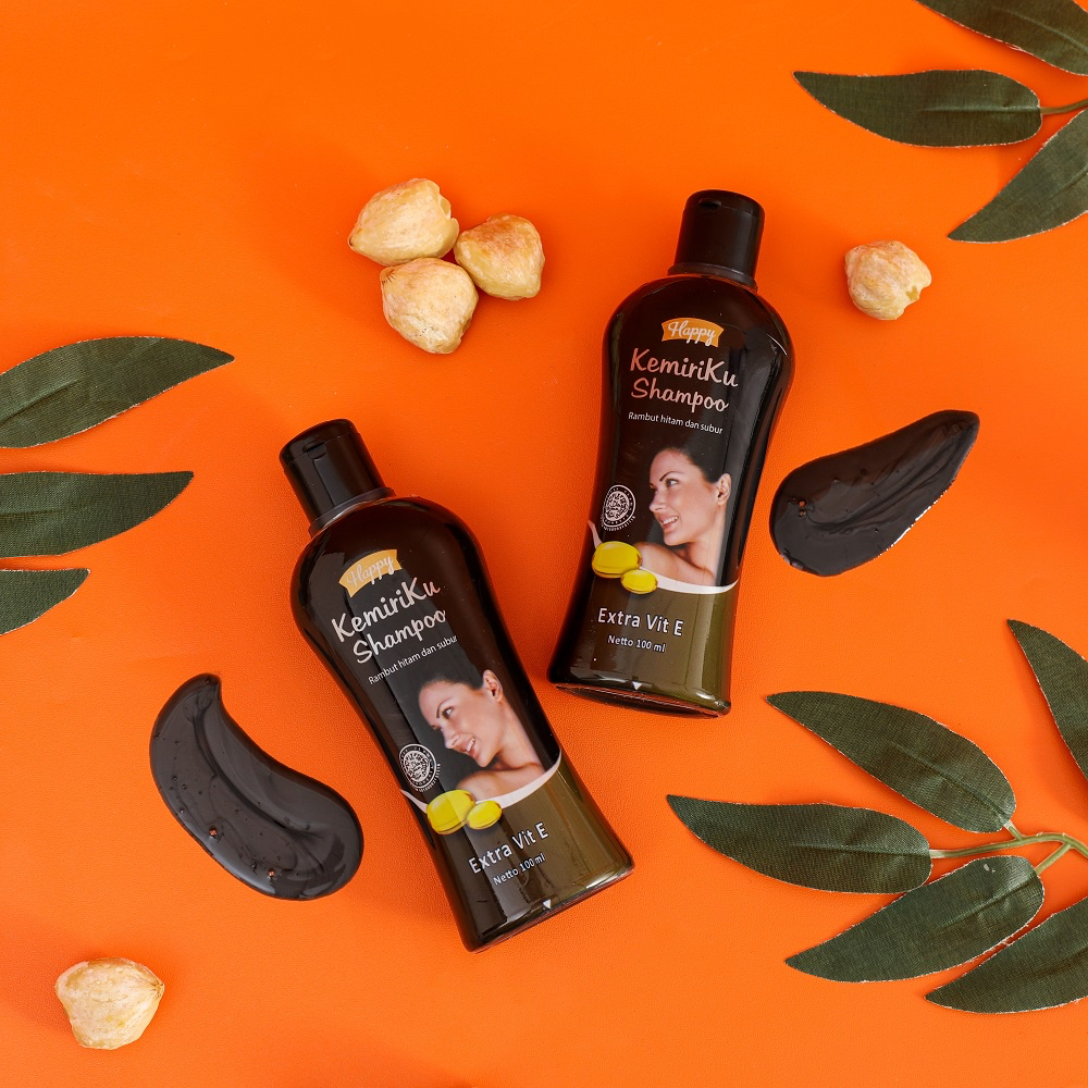 Jual HAPPY KEMIRIKU SHAMPOO WITH VITAMIN E / ALOE VERA|| SHAMPOO KEMIRI ...