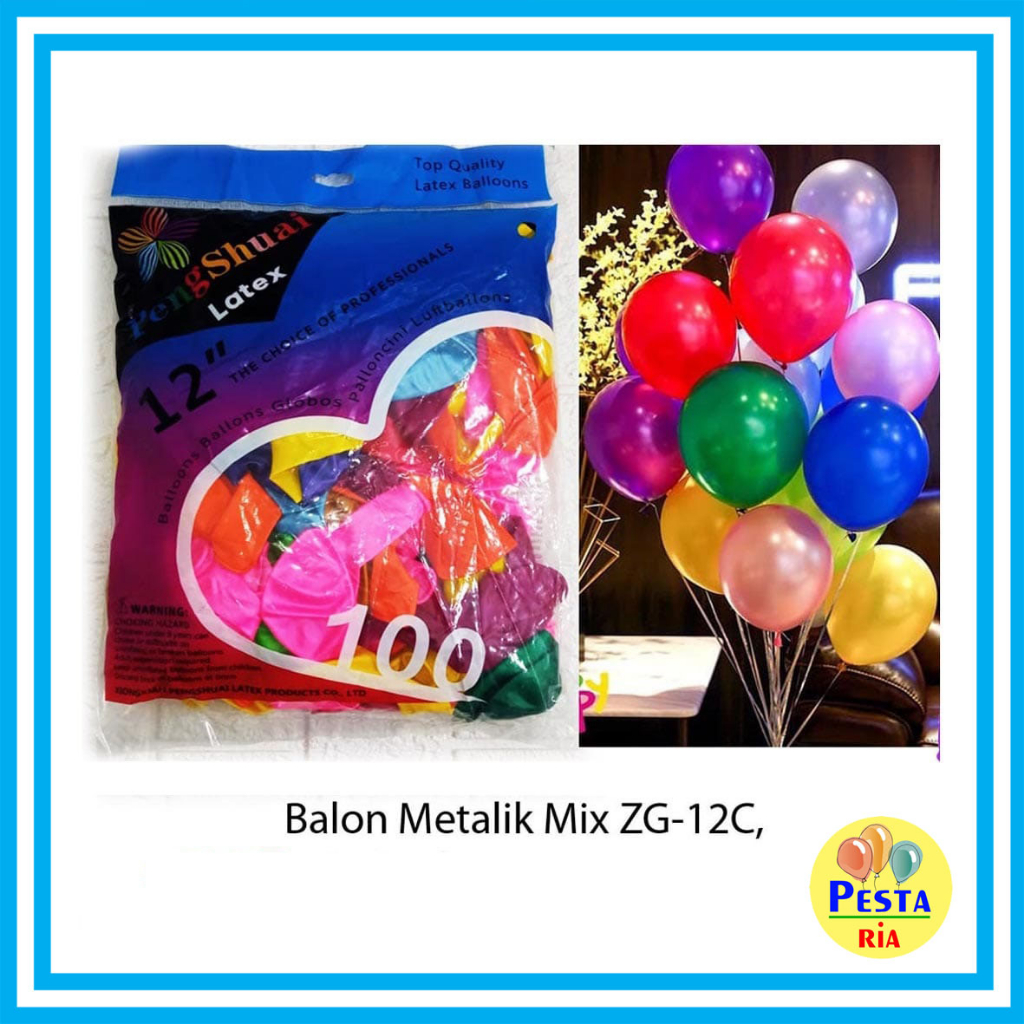 Jual Murah !! 100Pcs Balon Metalik MIX warna(2,8gr), balon ulang tahun ...