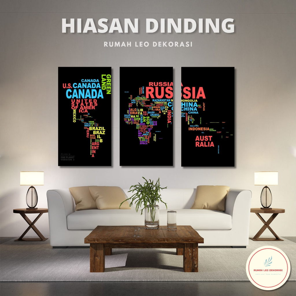 Jual Poster Papan MDF Hiasan Dinding Peta Aesthetic Jumbo 60 x 30 cm ...