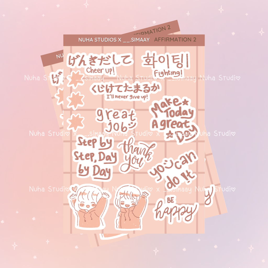 Jual Sticker by __.simaay | Affirmation Words Jepang Kata Afirmasi ...