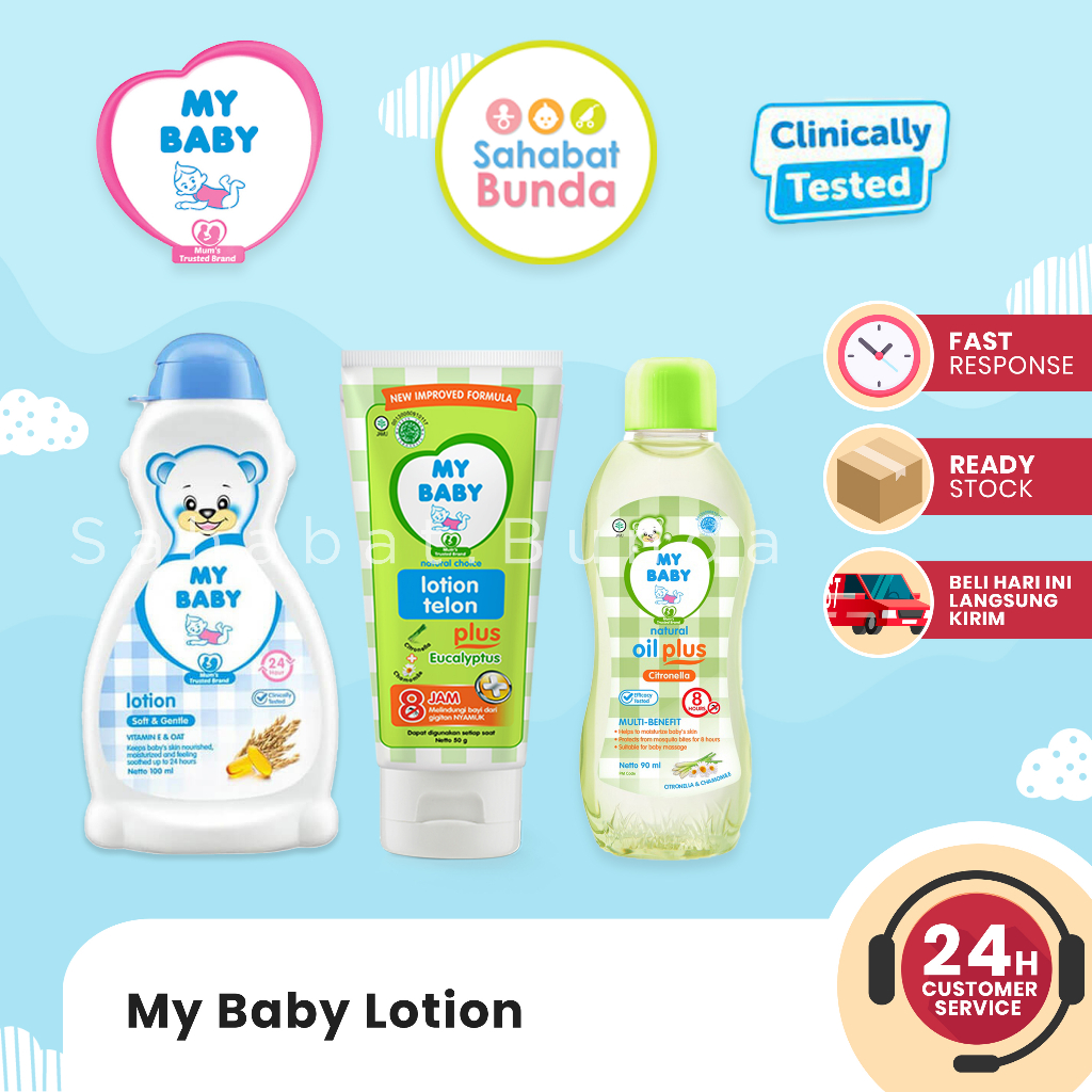 Jual MY BABY Minyak Telon Lotion Soft & Gentle Oil Plus Citronella ...