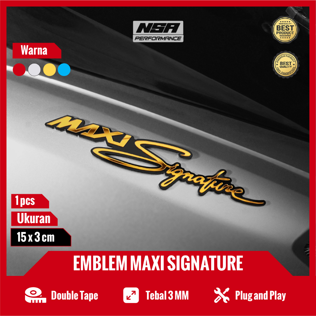 Jual NSA 1PCS EMBLEM MAXI SIGNATURE NMAX XMAX LOGO MAXI SIGNATURE AEROX ...