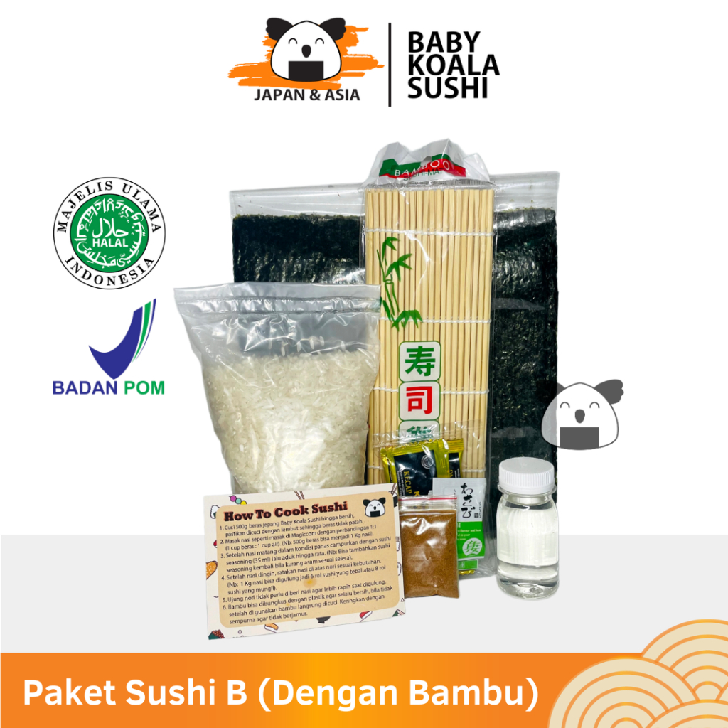 Jual PAKET BAHAN SUSHI LENGKAP 10 Porsi Halal │ Beras Japonica, Nori ...