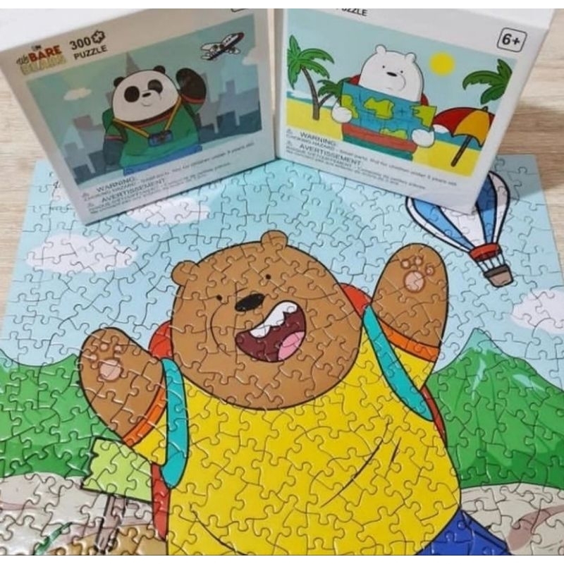 Jual MINISO Puzzel Lucu Karakter We Bare Bears - Mainan Anak Puzzle Isi ...