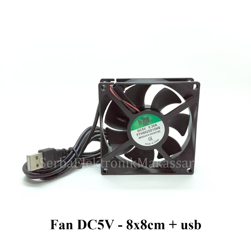 Jual Kipas DC5v USB 8cm Fan DC 5Volt 8x8 Kabel USB STB | Shopee Indonesia