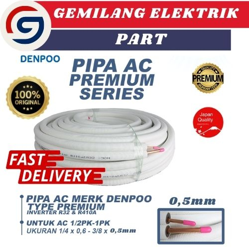 Jual PIPA AC PREMIUM ½ PK s/d 1 PK COCOK SEMUA MEREK AC, PER 1 ROLL 30 ...