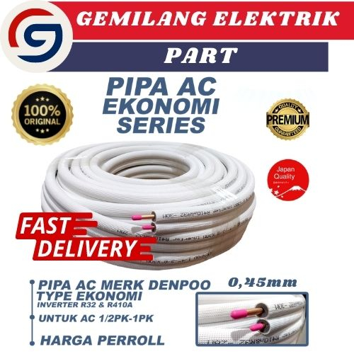 Jual PIPA AC EKONOMI ½ PK s/d 1 PK COCOK SEMUA MEREK AC, PER 1 ROLL 30 ...