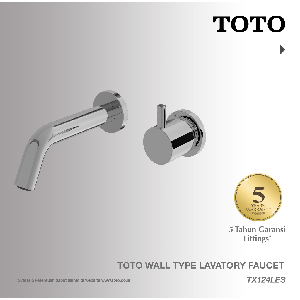 Jual TOTO Ego II Wall Type Lavatory Faucet / Keran Wastafel TX124LES ...