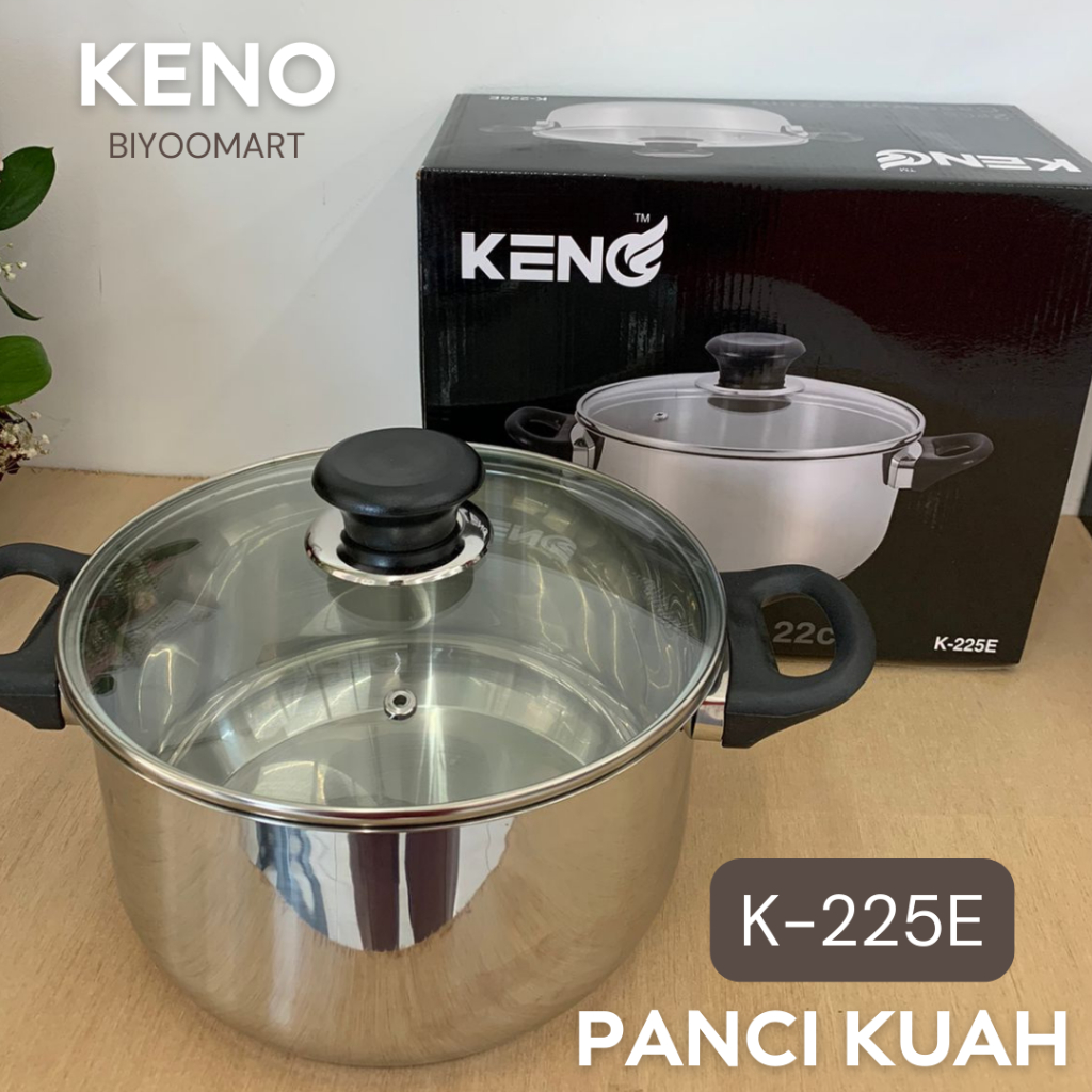 Jual [BIYOOMART] Panci Kuah Stainless Keno K-225E Panci Serbaguna Keno ...