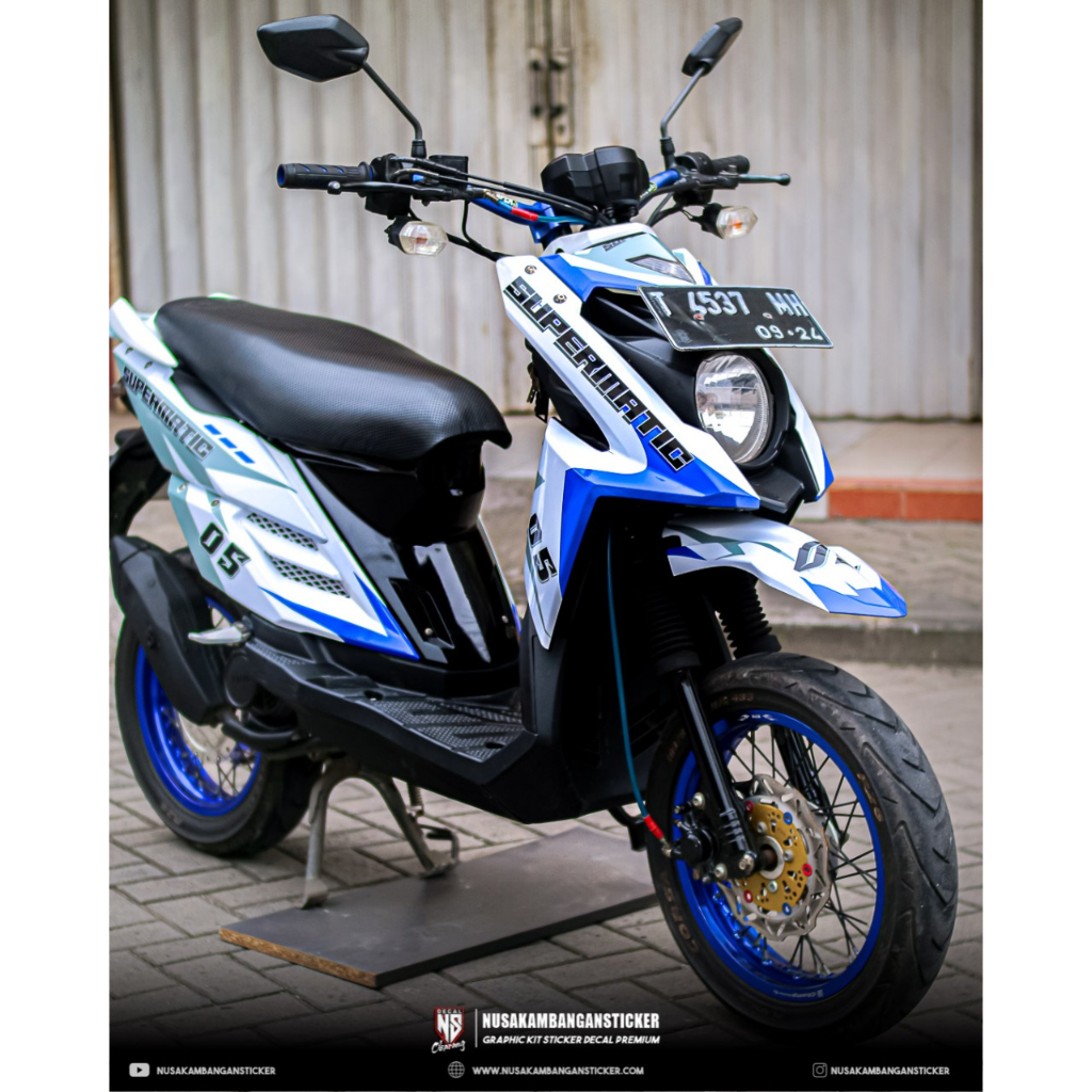 Jual Stiker XRIDE Putih Grafis Kombinasi Biru | Shopee Indonesia
