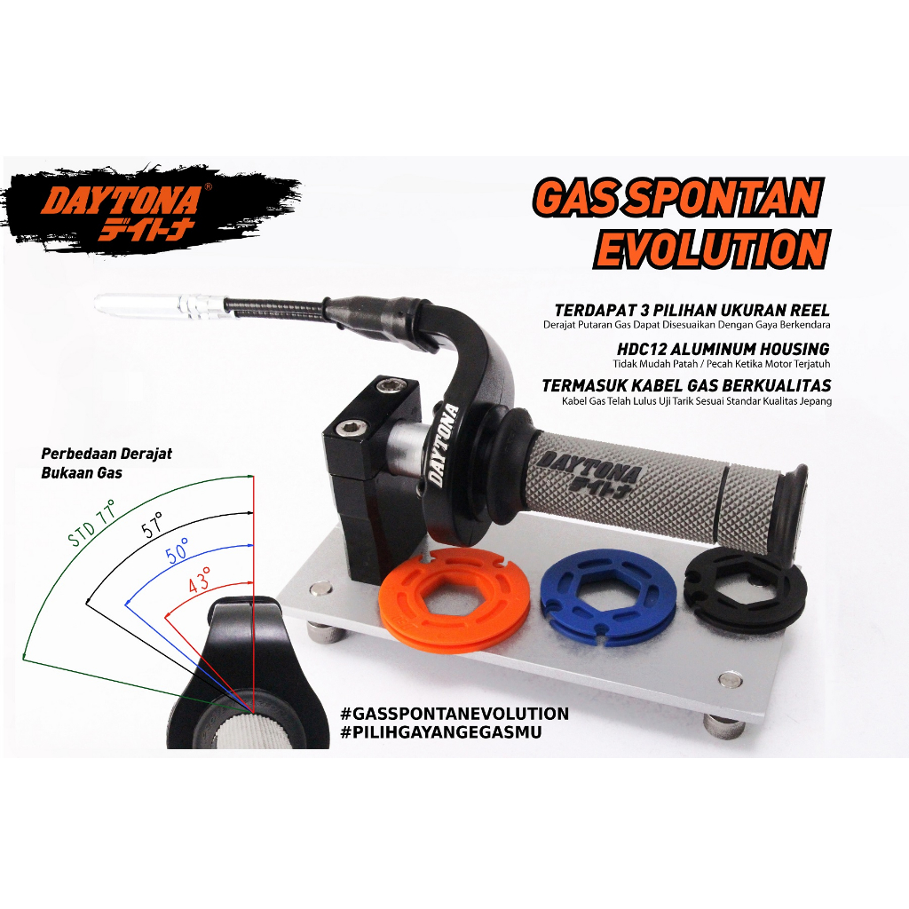 Jual #4922 Gas Spontan Daytona Evolution Dual Cable, Panjang kabel 0.9 Meter Sport CB150, CBR ...