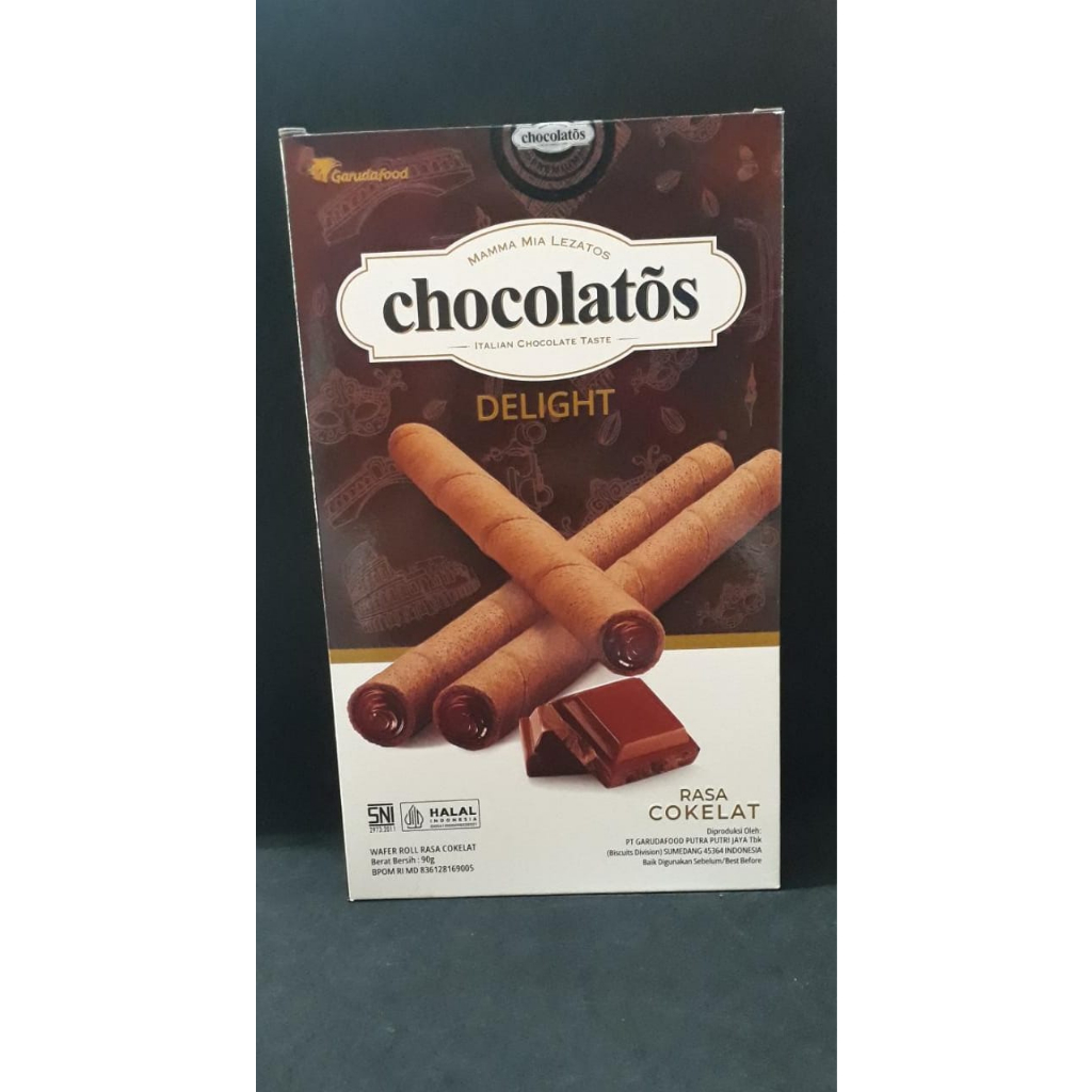 Jual CHOCOLATOS DELIGHT WAFER ROLL RASA COKELAT 90G | Shopee Indonesia