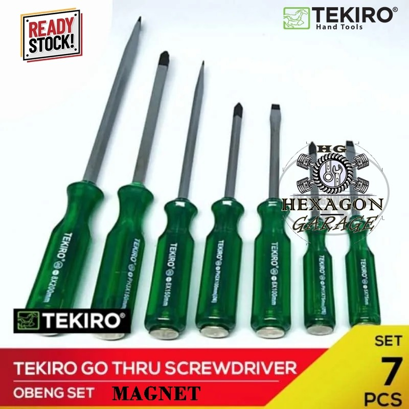 Jual TEKIRO OBENG IMPACT 7 PCS GO THRU SCREWDRIVER OBENG KETOK SET ...