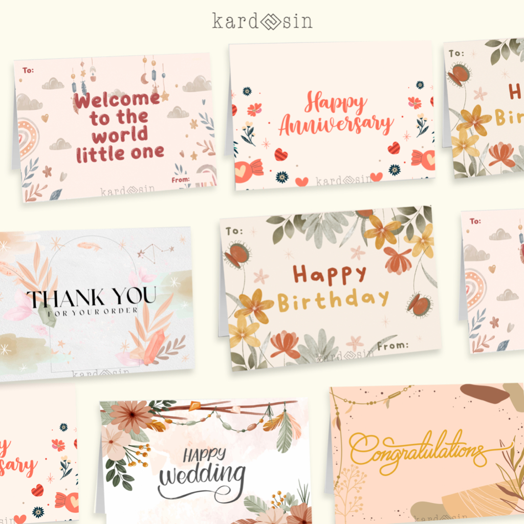 Jual FOLDED GREETING CARD KARTU UCAPAN LIPAT ULANG TAHUN HAPPY BIRTHDAY ...