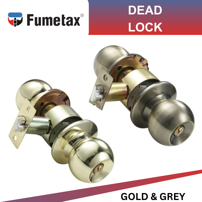 Jual FUMETAX kunci pintu kamar mandi handle bulat gray and gold ...