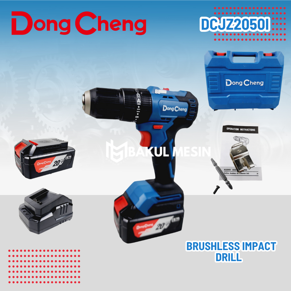 Jual Cordless DONGCHENG DCJZ2050i Impact Drill 20V mesin bor tembok ...