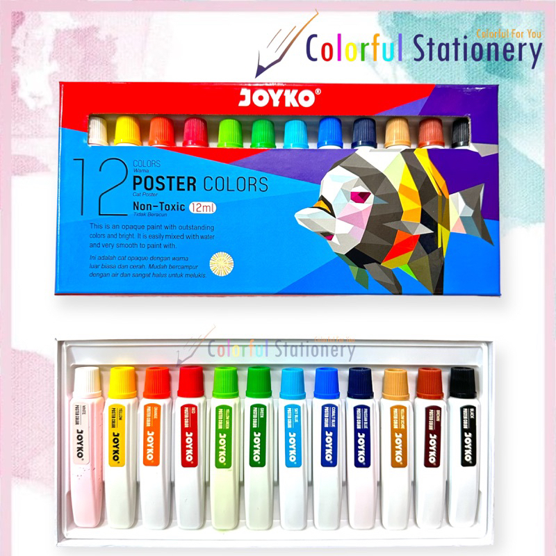 Jual Poster Color / Cat Poster Joyko POC-12ML-12 Warna (Set) | Shopee ...